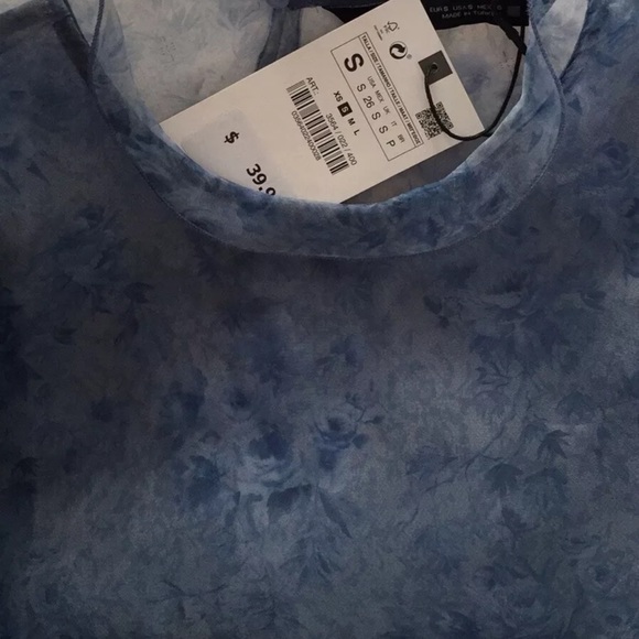 Zara | Tops | Zara Super Sexy Sheer Back Blue Shirt | Poshmark